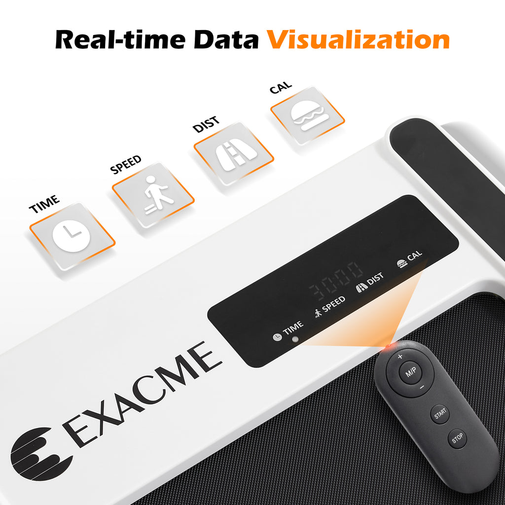 ExacMe Walking Pad, Wood Under Desk Treadmill for Home Office Walking