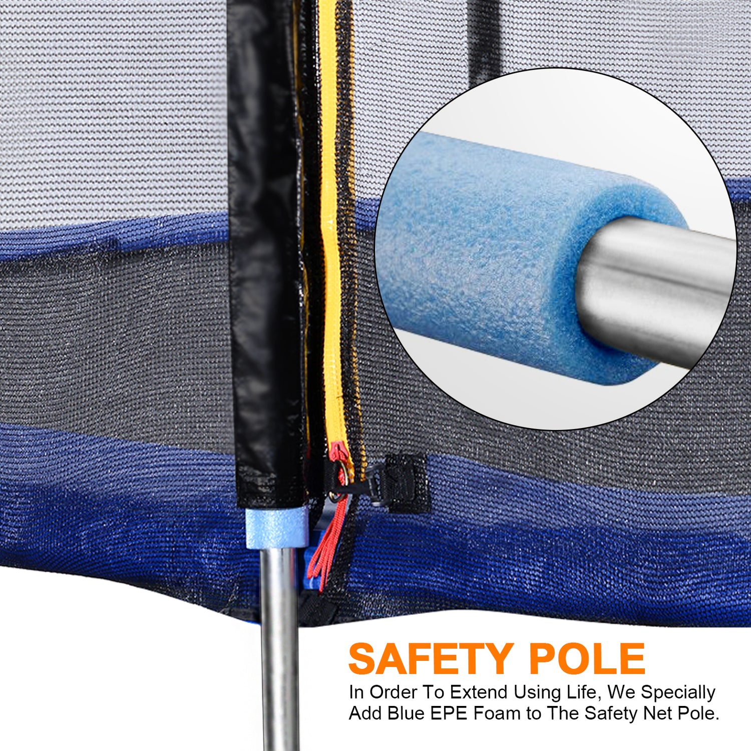 Exacme Trampoline Outer Enclosure Net and Poles, T-series, 6180 N008-N ...